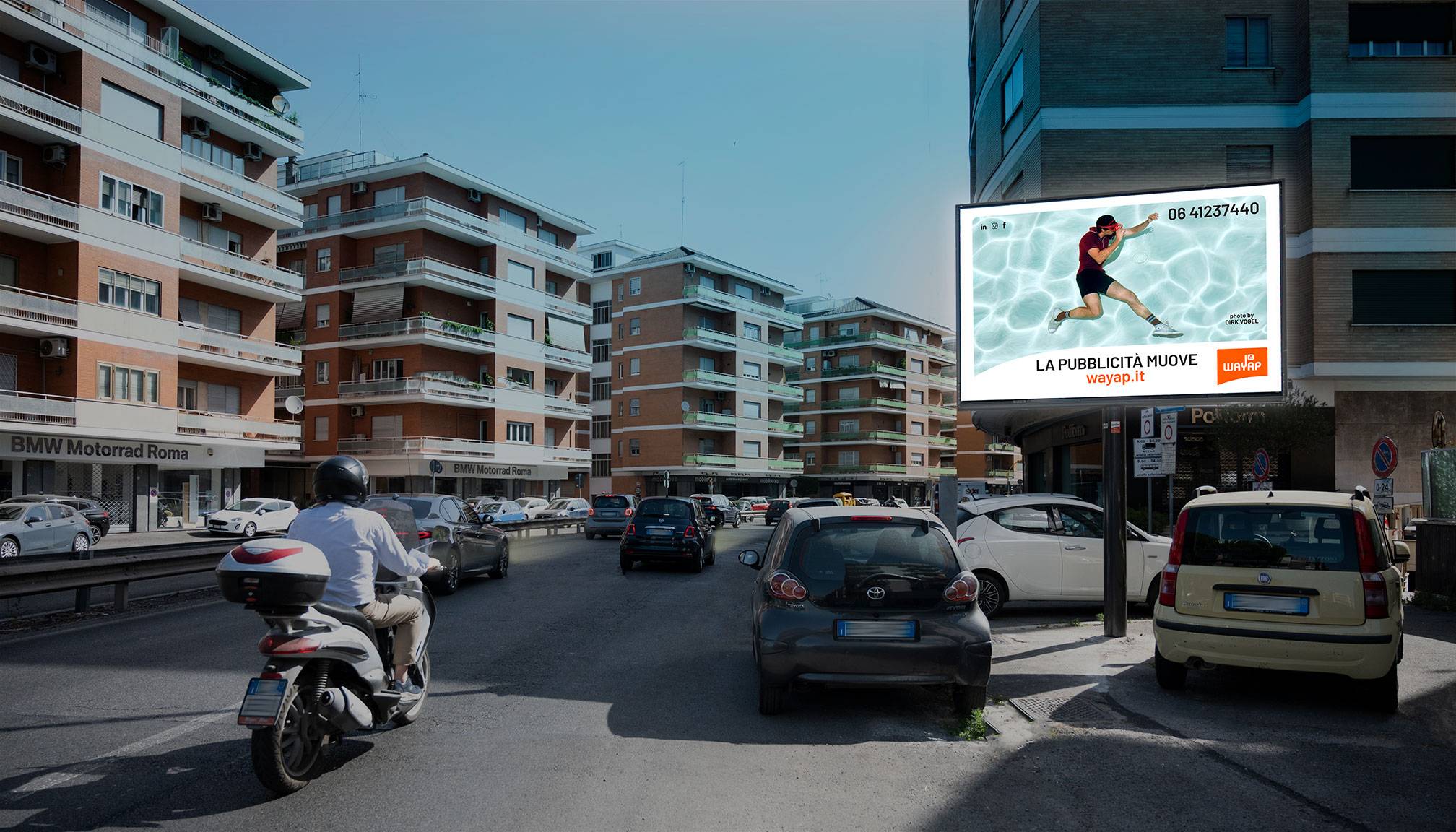 Schermi pubblicitari Roma pubblicità digitale su strada LED 3x2 m